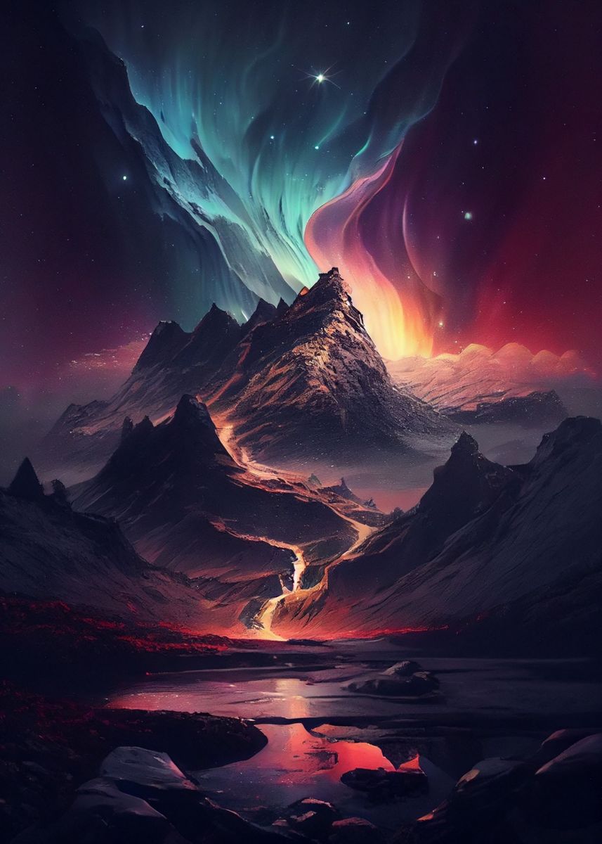 'Aurora Borealis' Poster, picture, metal print, paint by Below Horizon ...