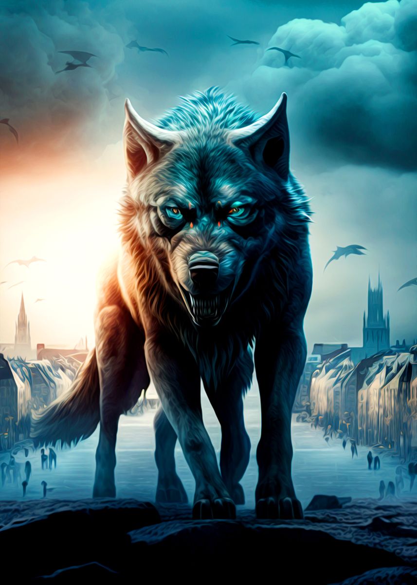 'Fantasy Wolf' Poster, picture, metal print, paint by Haibara Inuya ...