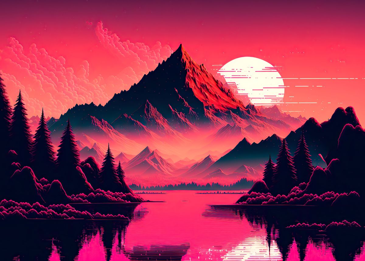 'Mountain Sunset' Poster by paxtonronalda | Displate