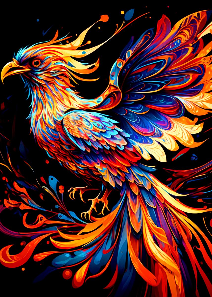 'Phoenix' Poster, picture, metal print, paint by Sunny Artist | Displate