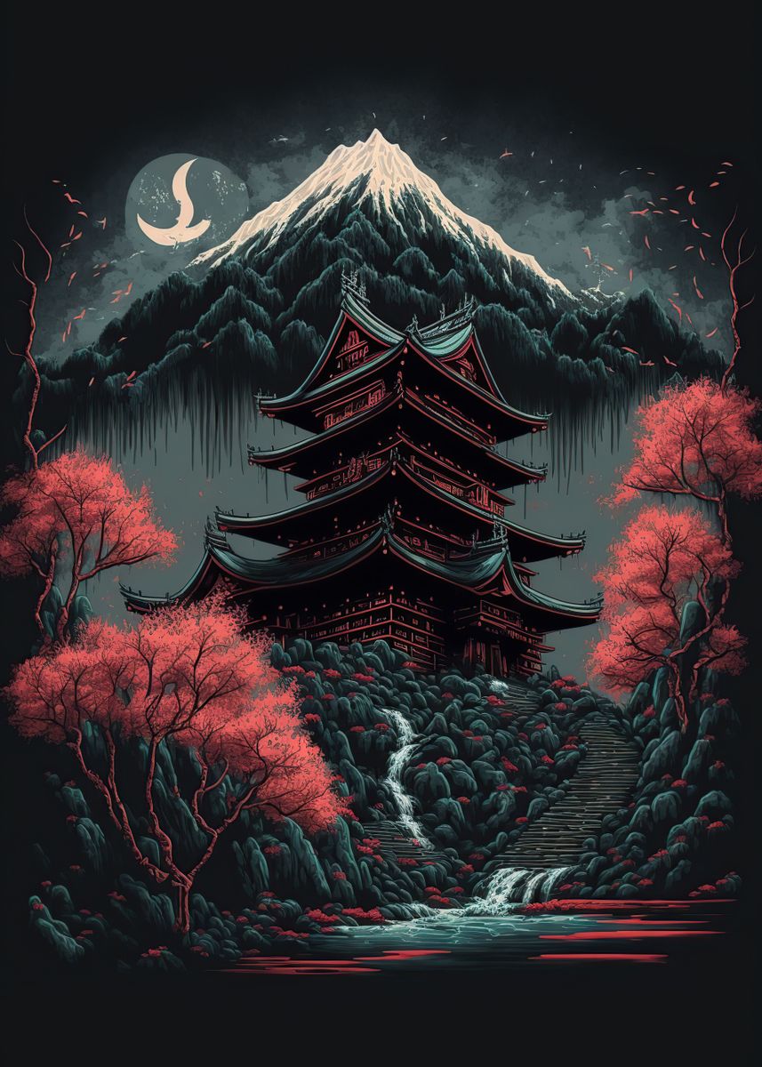 'Japanese Shrine ' Poster by Philippa Quintero | Displate