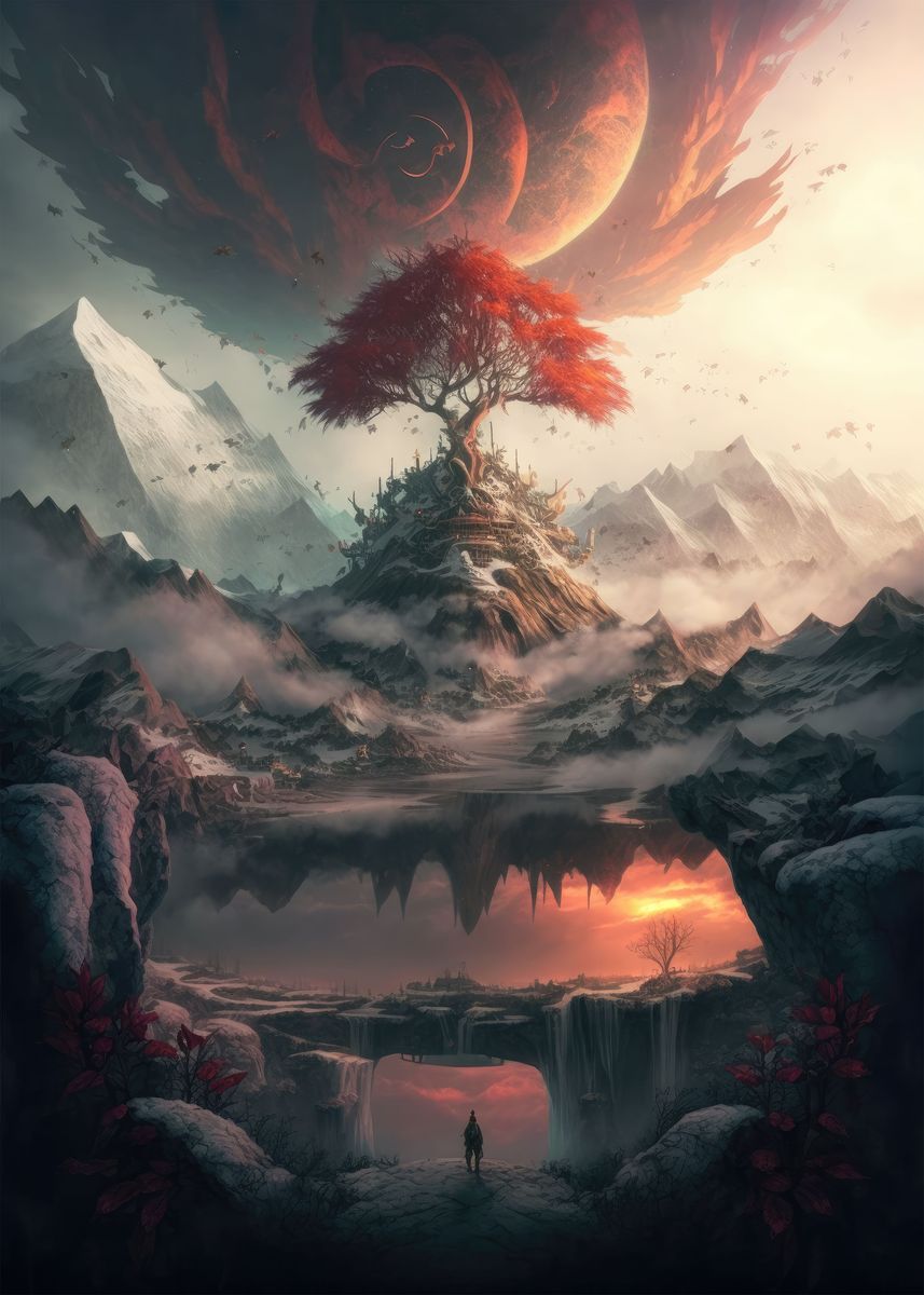 'Heaven Tree of Life' Poster, picture, metal print, paint by Digital ...