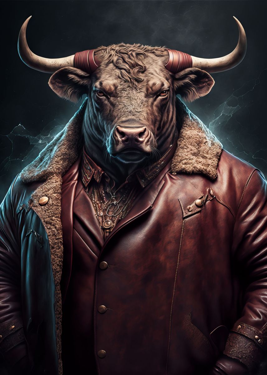 'The bull boss' Poster, picture, metal print, paint by Designersen ...