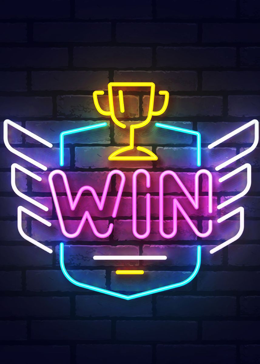 'Win Decor Neon Gaming' Poster by Bailey DHeath | Displate