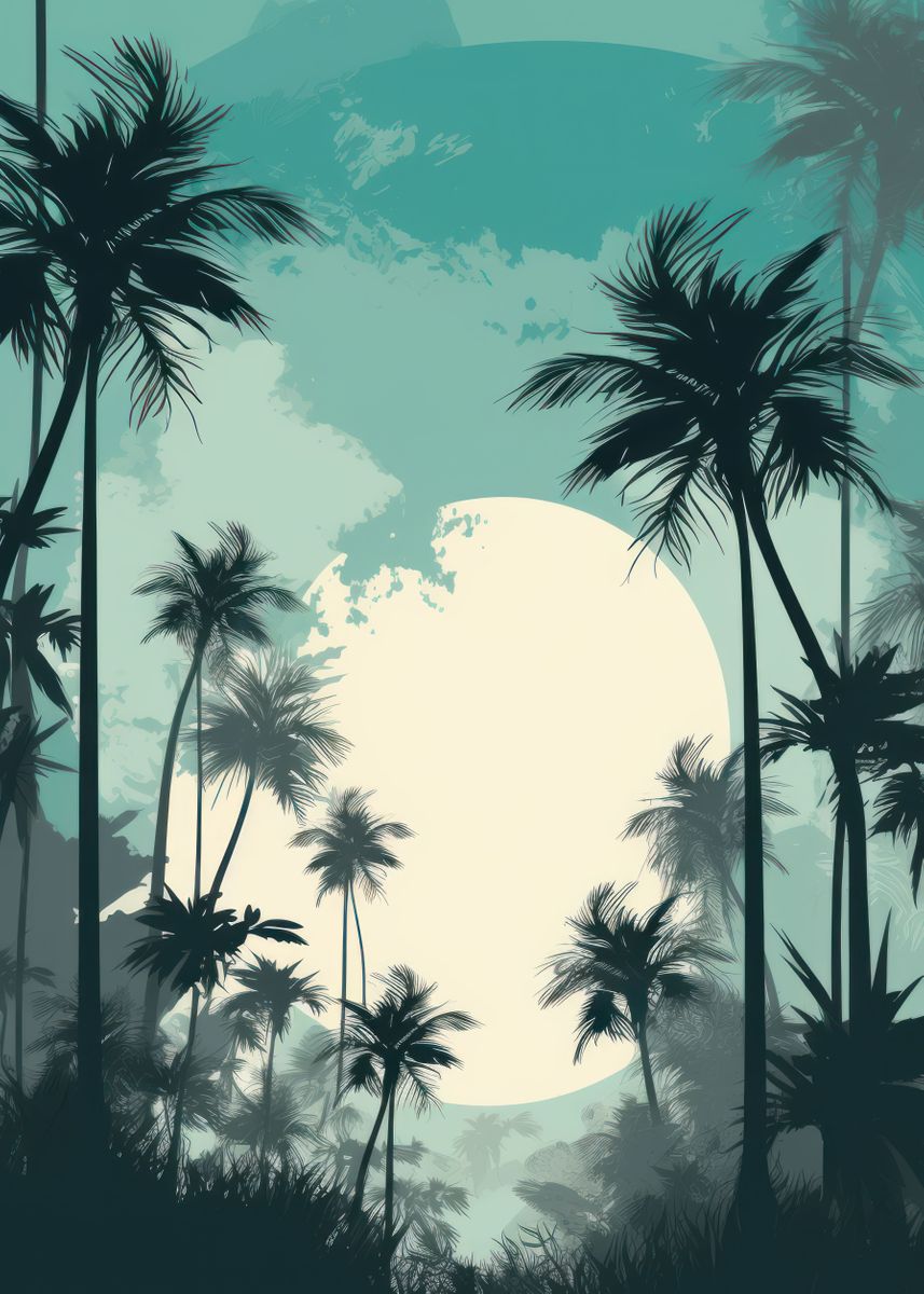 'Tropical Paradise' Poster, picture, metal print, paint by BnWDesigner ...