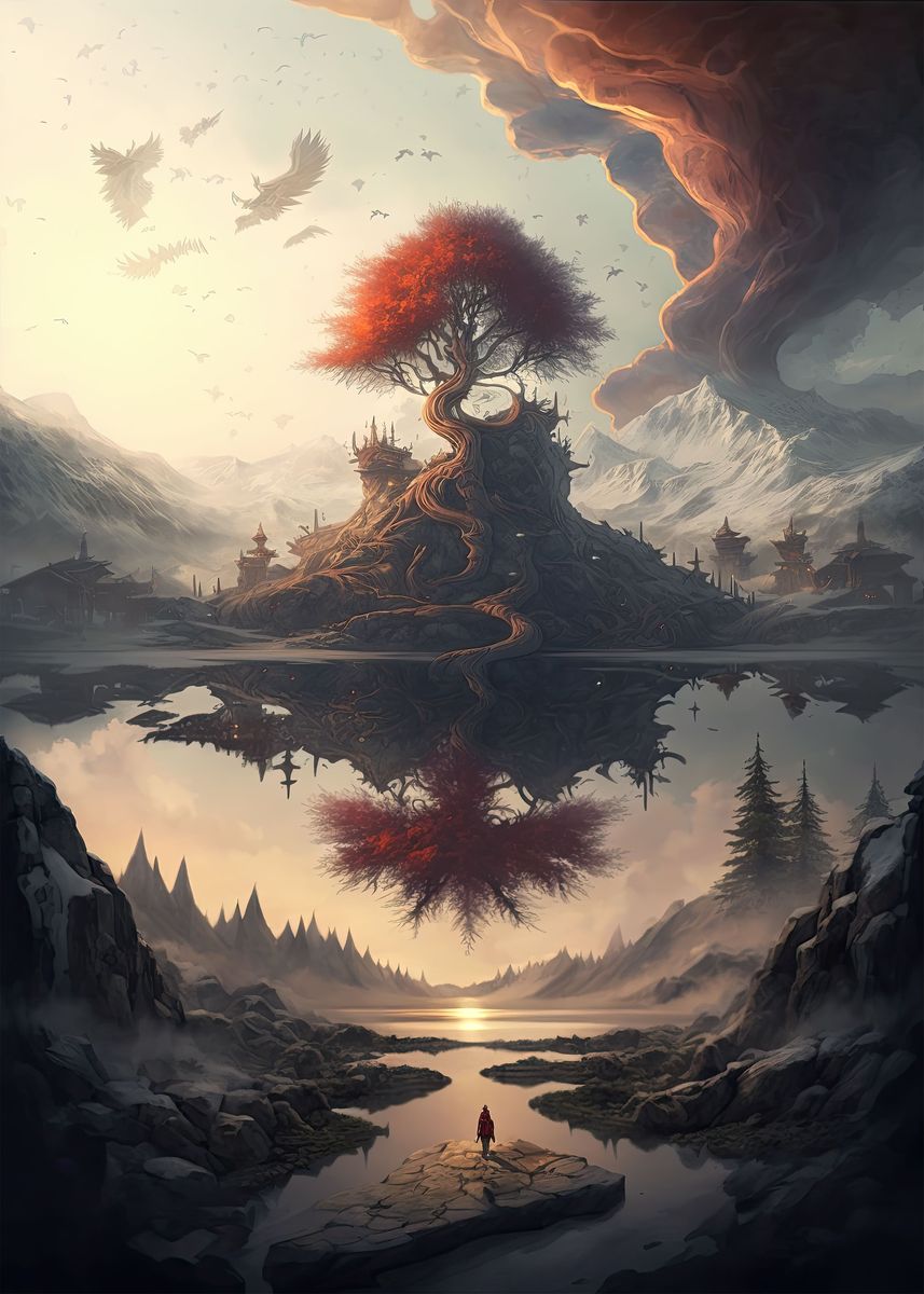 'Heaven Tree of Life' Poster, picture, metal print, paint by Digital ...