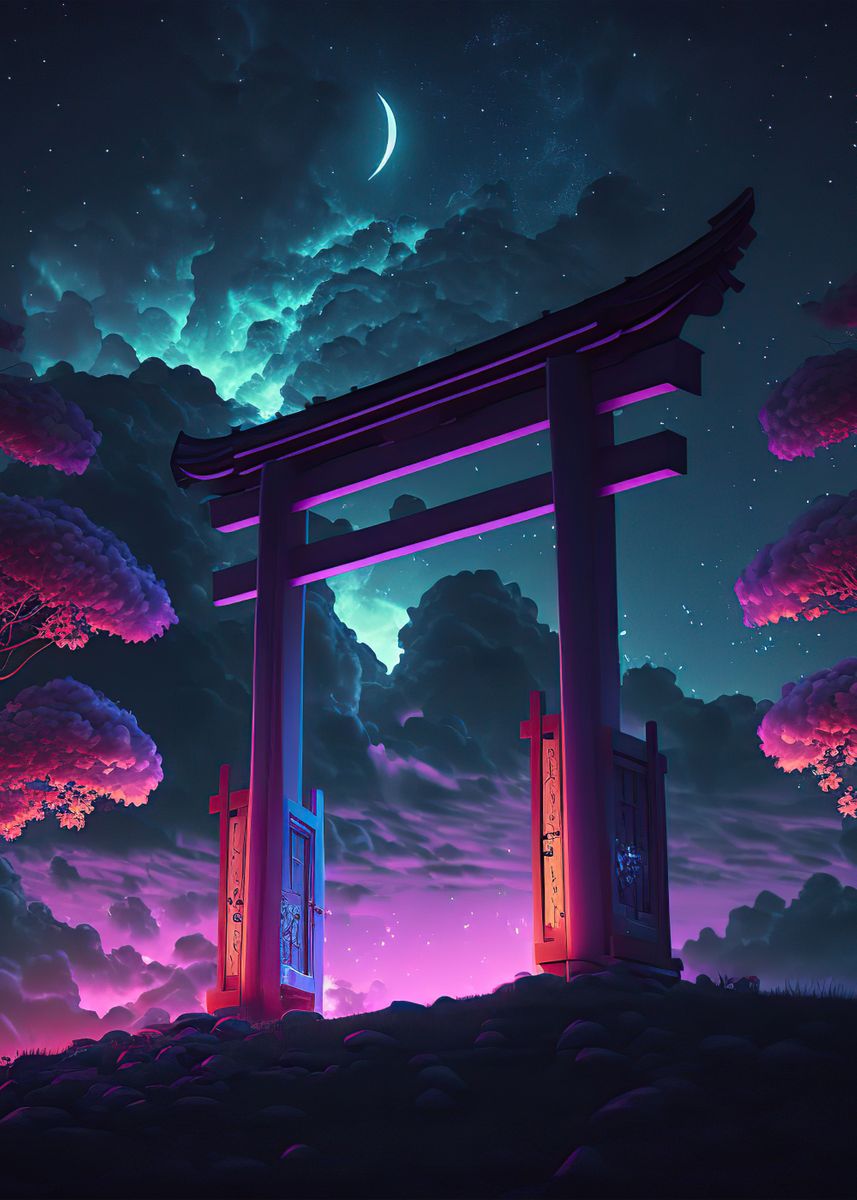 'Gate Japan landscape' Poster by Hari Buckner | Displate