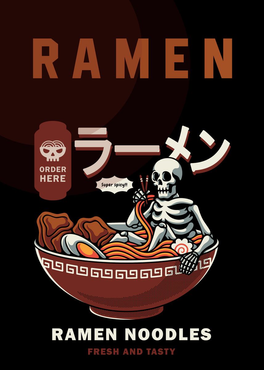'Japanese Ramen Noodles' Poster by Nature Posters | Displate