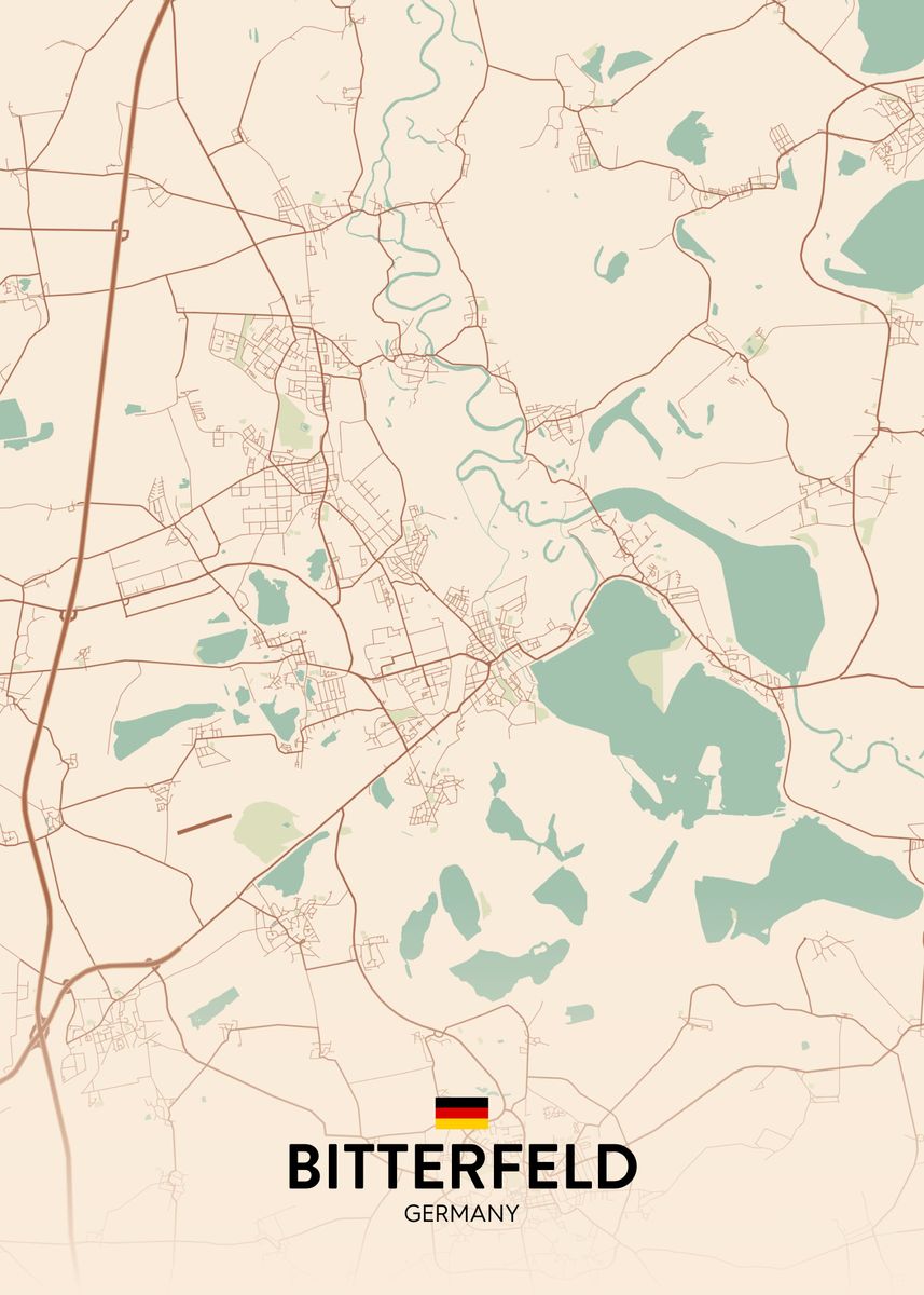 'Bitterfeld DE' Poster, picture, metal print, paint by IMR Designs ...