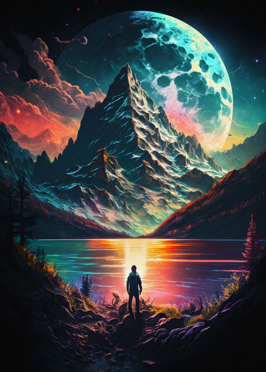 'beautiful landscape' Poster, picture, metal print, paint by Elz art ...