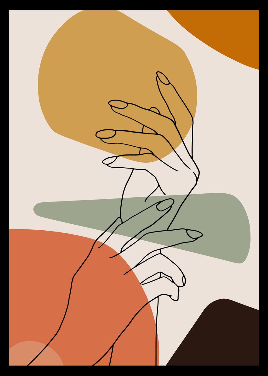 'Abstract Line Art' Poster, picture, metal print, paint by Nae | Displate