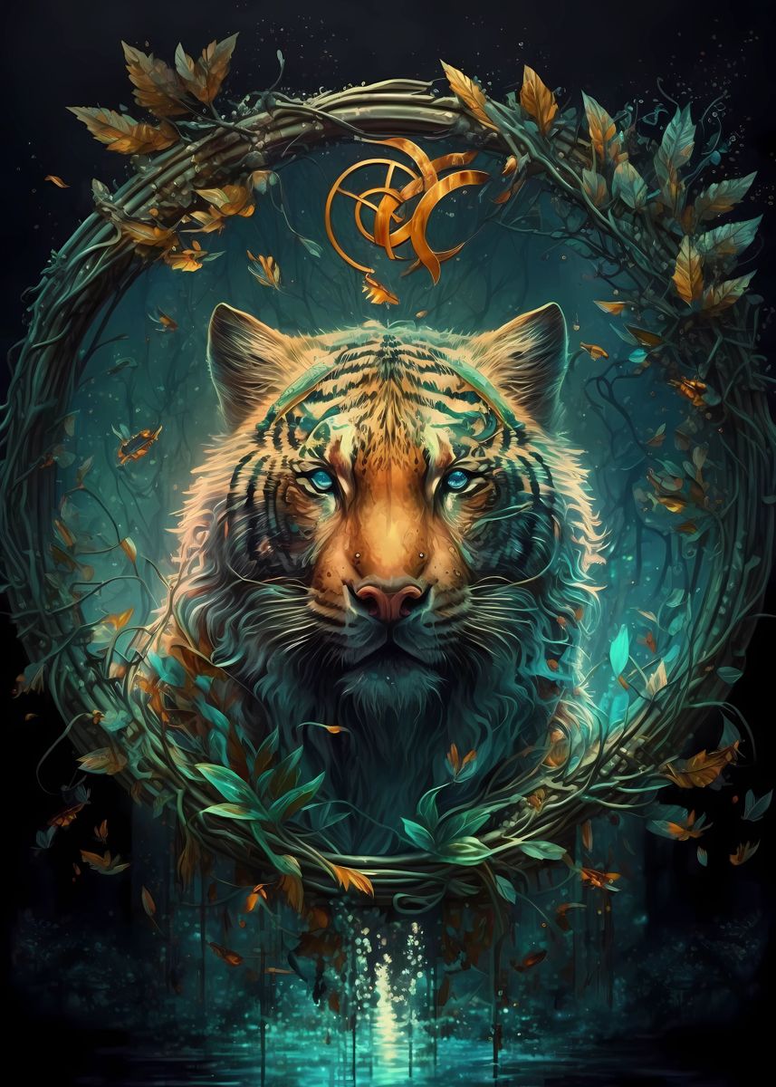 'Tiger Mythical' Poster by Ramiyah Knutsonedy | Displate