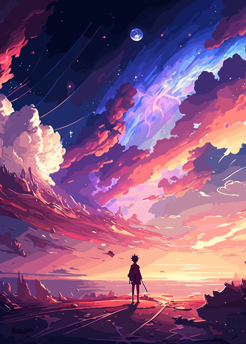 'Space Vector Scene 7' Poster, picture, metal print, paint by ...