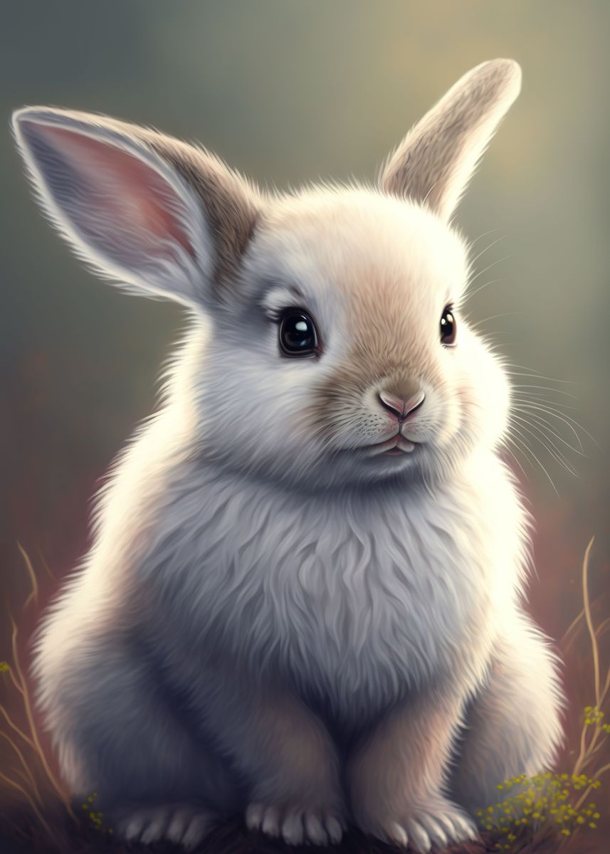 'cute rabbit ' Poster by Elysia | Displate