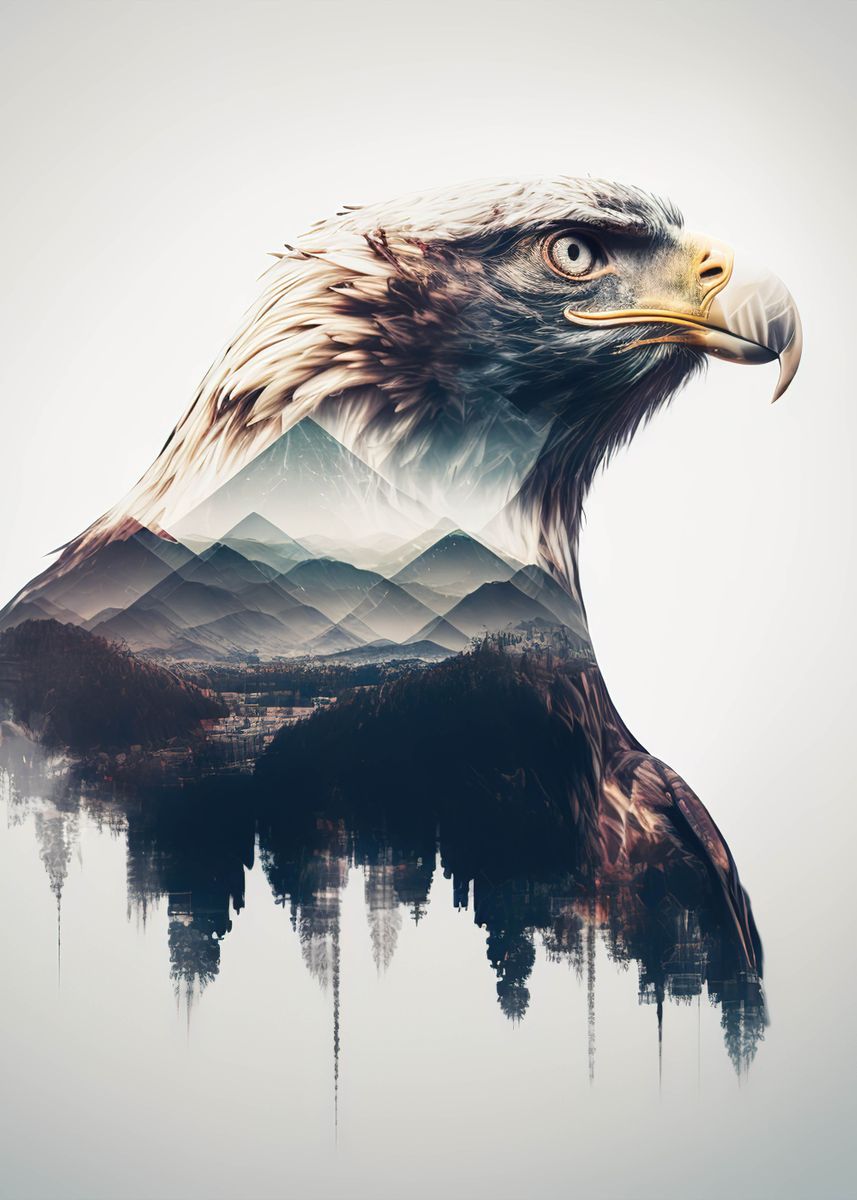 'eagle double exposure' Poster by Chloe Connelly | Displate