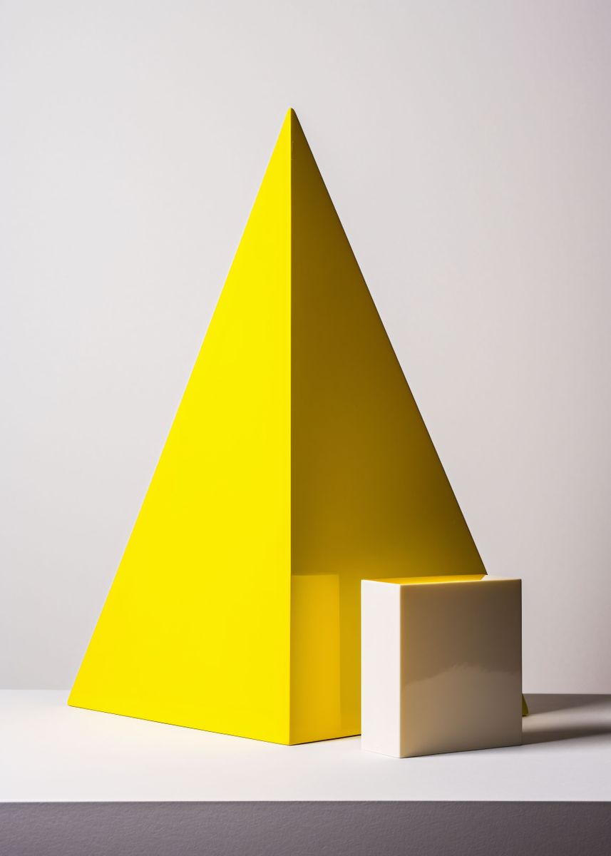 'Abstract yellow pyramid' Poster, picture, metal print, paint by Sigma ...