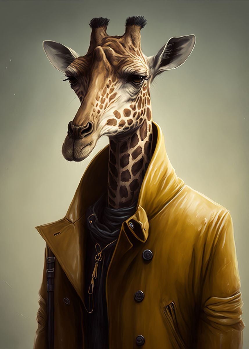 'Detective giraffe' Poster, picture, metal print, paint by Designersen ...