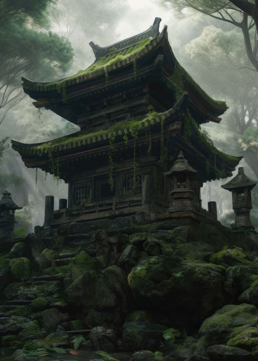 'Ancient Memorial Shrine' Poster, picture, metal print, paint by Oknice ...