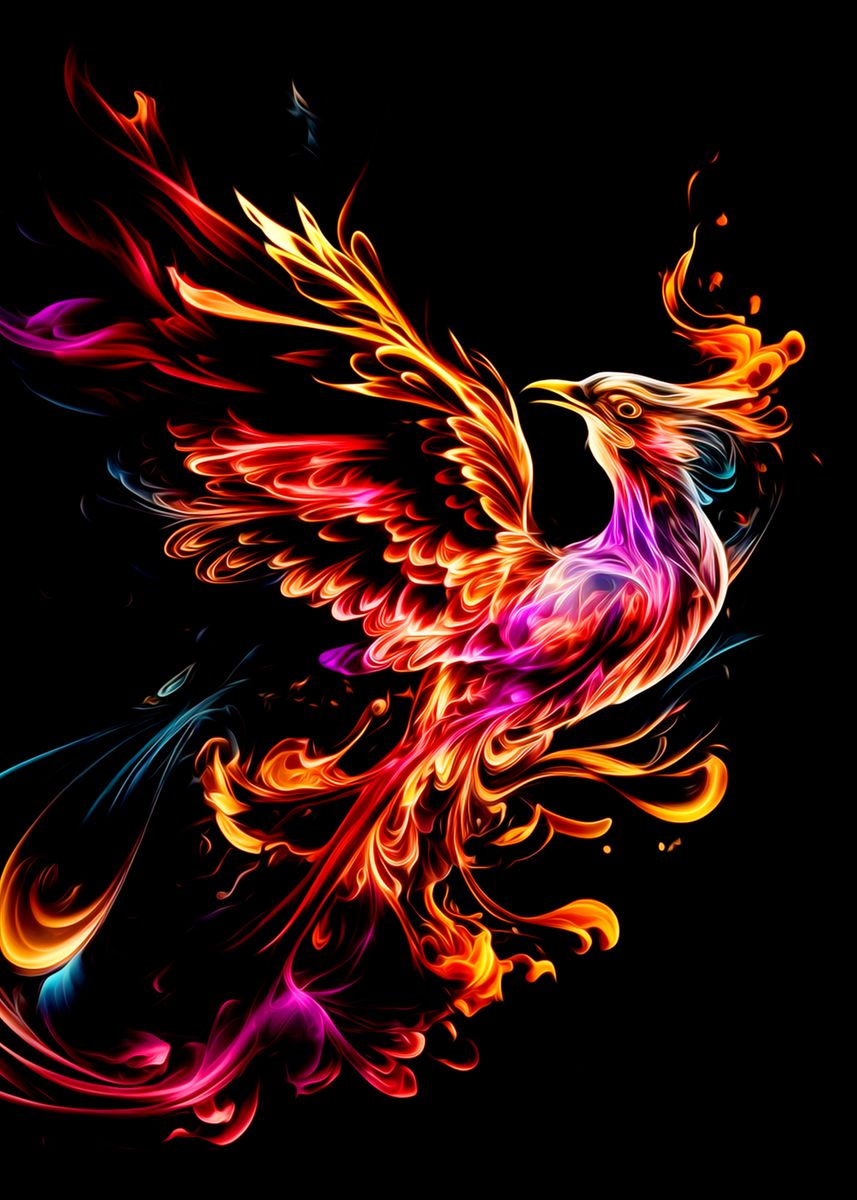 'Phoenix' Poster, picture, metal print, paint by Sunny Artist | Displate