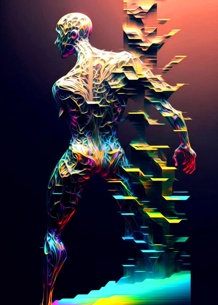 'Abstract Man' Poster, picture, metal print, paint by nha do | Displate