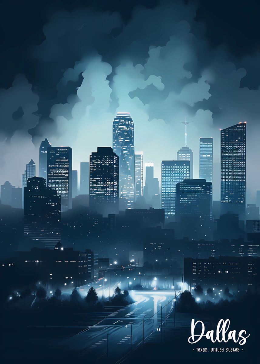 'Dallas Urban landscape' Poster, picture, metal print, paint by Parker ...