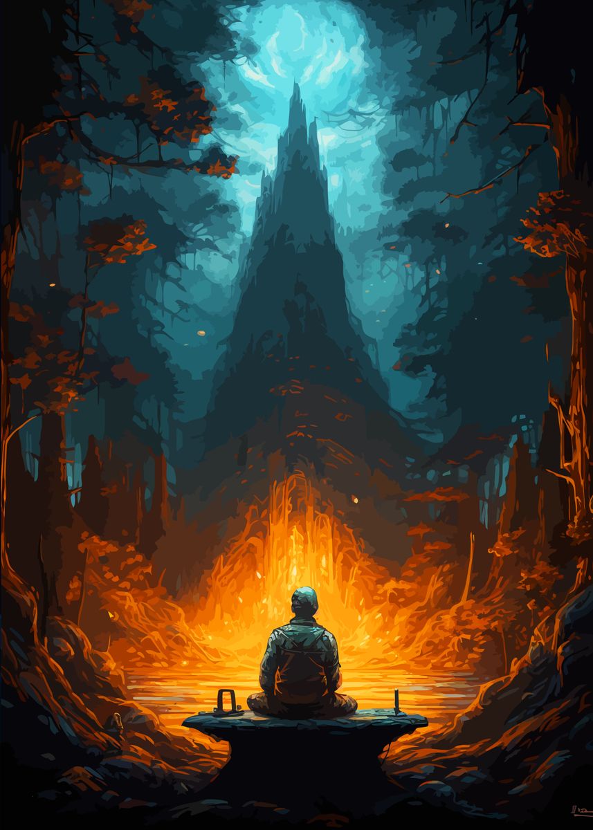 'Fire of the Soul' Poster, picture, metal print, paint by Nasmed | Displate