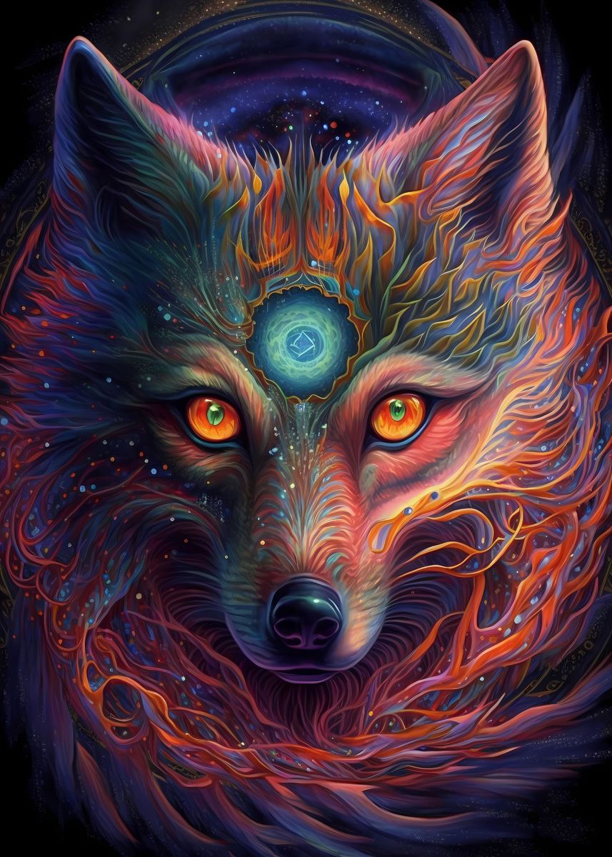 'Wolf Wonder' Poster, picture, metal print, paint by Adrie Cuomovomp ...