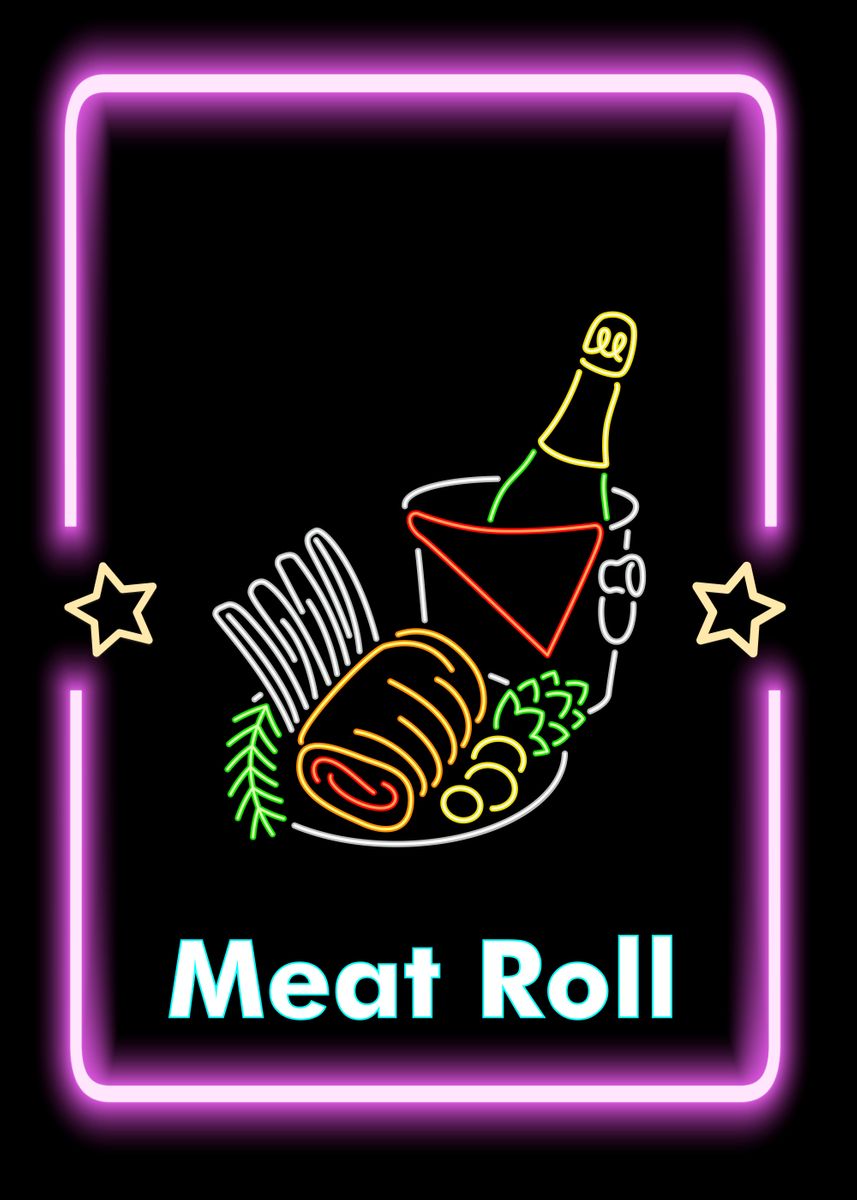 'Meat Roll' Poster, picture, metal print, paint by Namikaze Posters ...