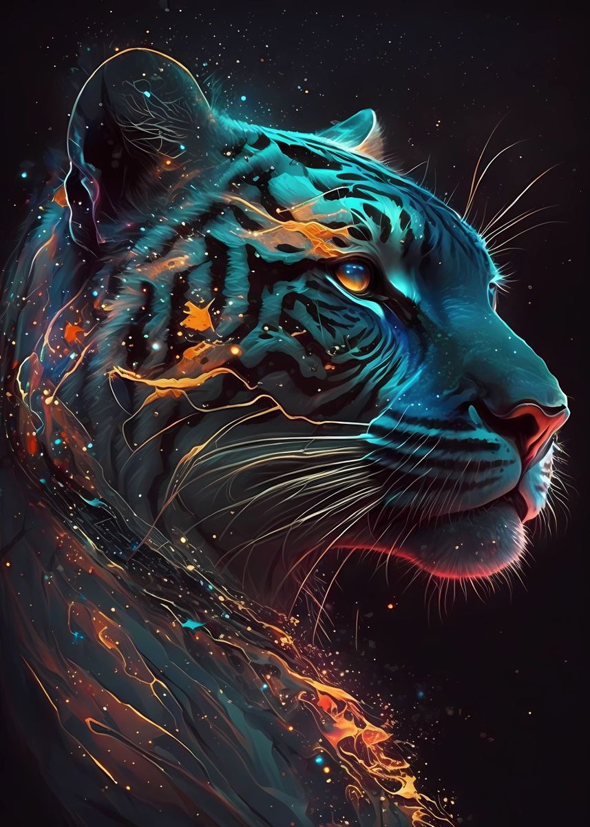 'Tiger Darling' Poster, picture, metal print, paint by Amalia Studio ...