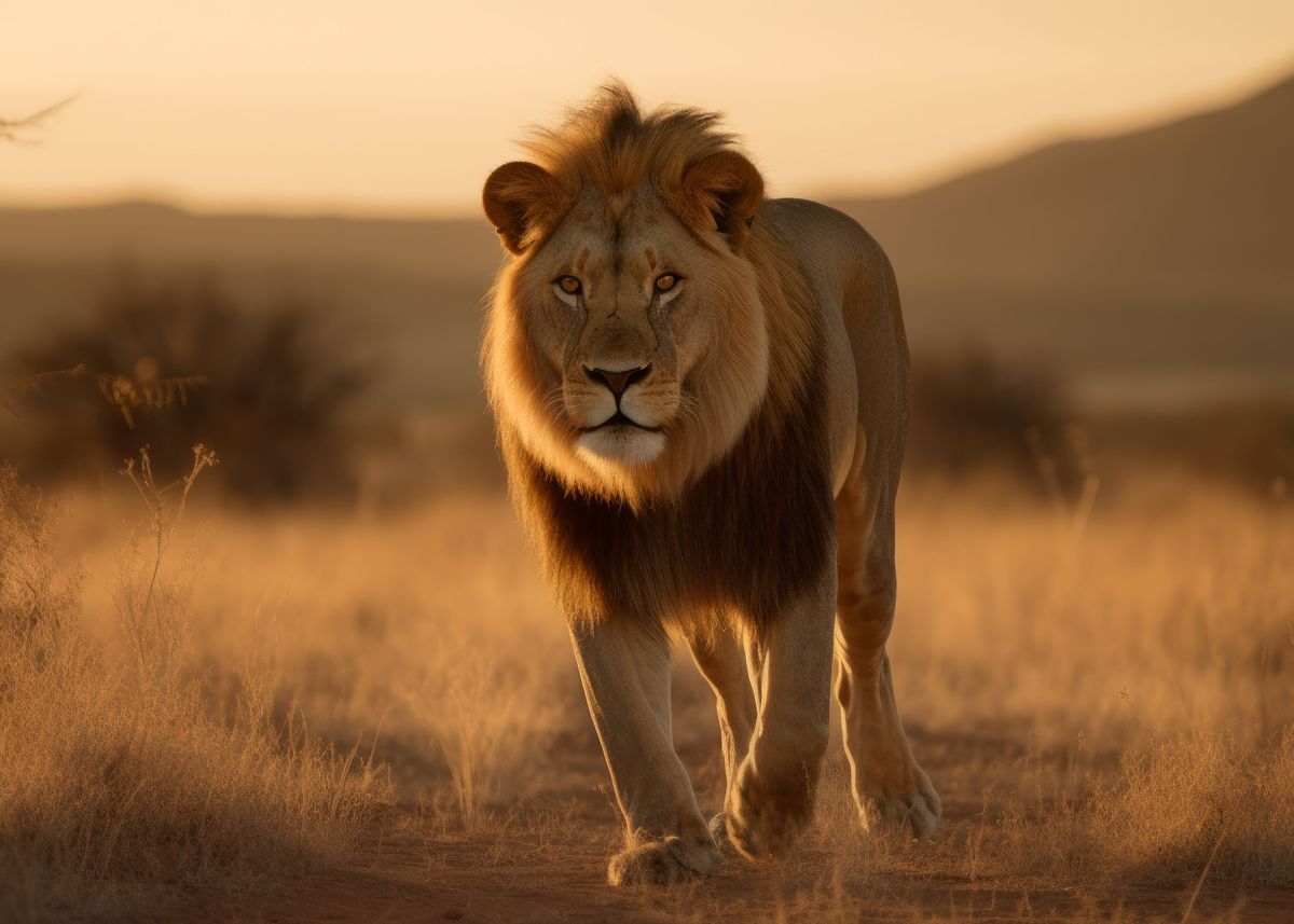 'Lion Wildlife Photograph' Poster by Five Senses Art | Displate
