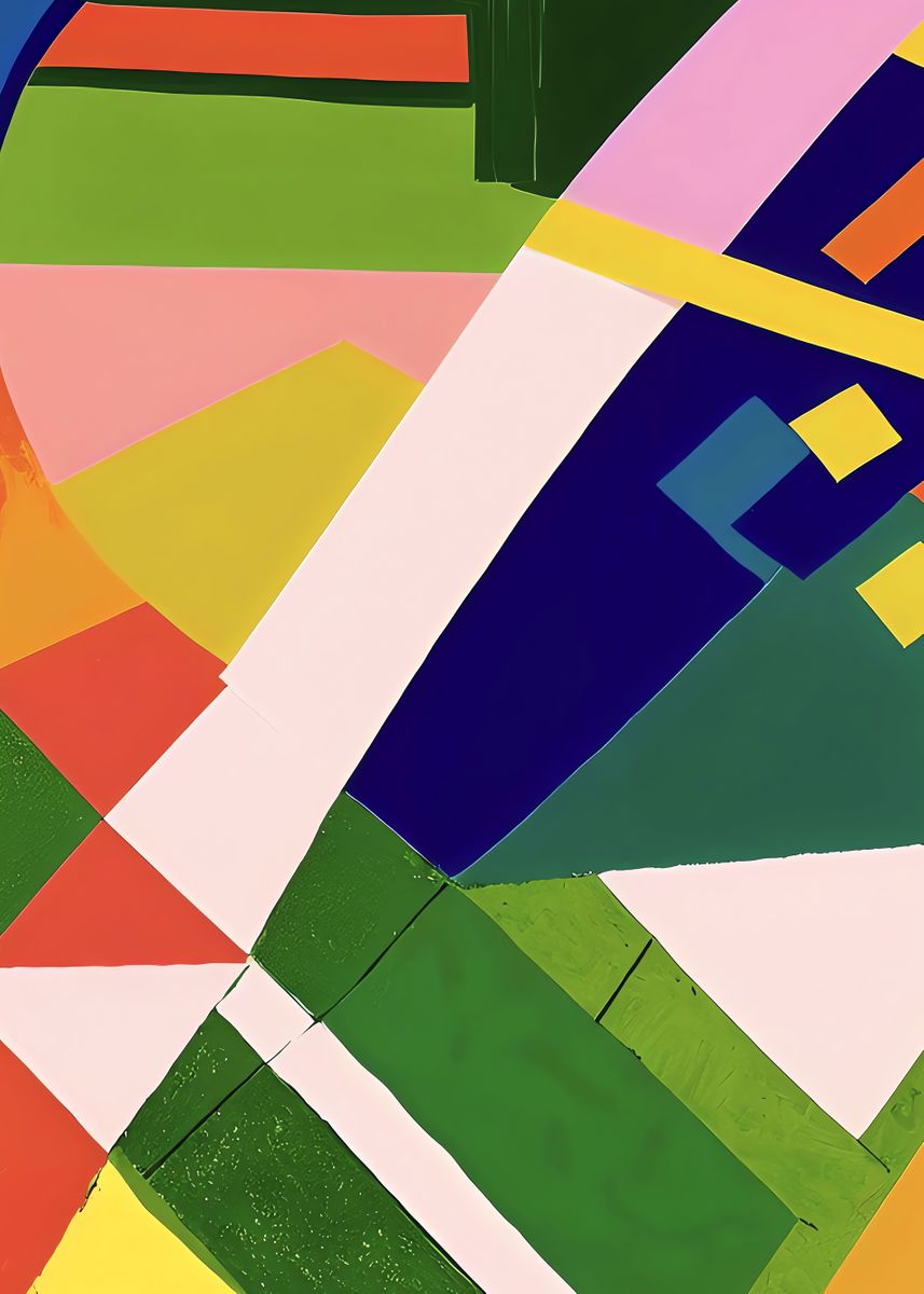 'Geometric Landscape Poster' Poster, picture, metal print, paint by BluePinkPanther | Displate