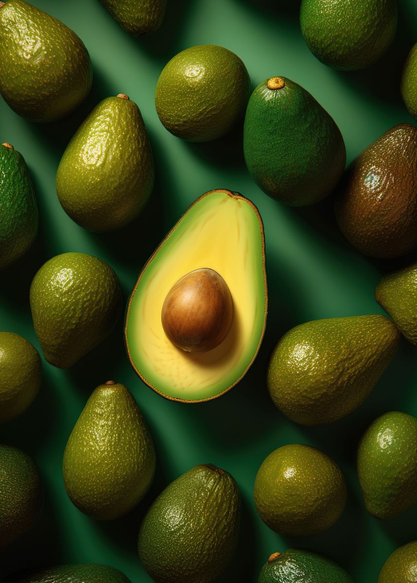 'avocado ' Poster, picture, metal print, paint by lanem anda | Displate