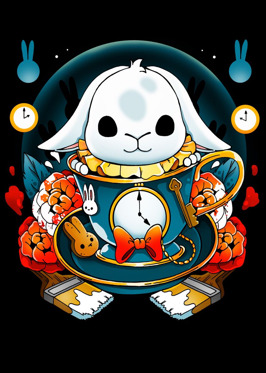 'Wonder Rabbit Mug' Poster, picture, metal print, paint by Valentina ...
