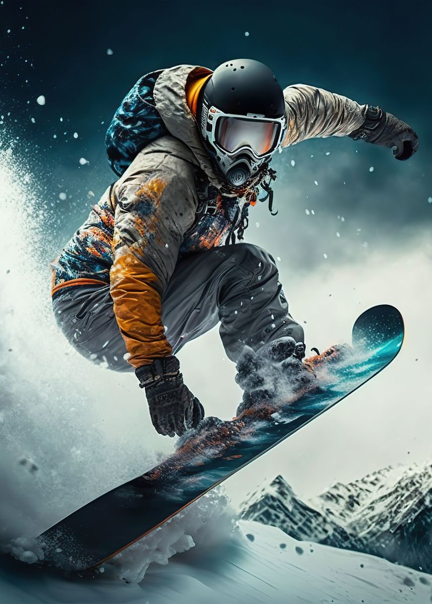 'Snowboard' Poster, picture, metal print, paint by Silhouette Anime Art ...