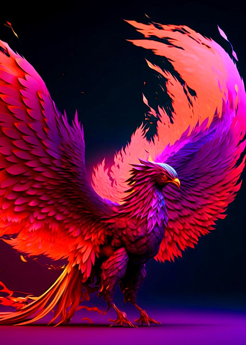 'Colorful Phoenix' Poster, picture, metal print, paint by Kante Dino ...