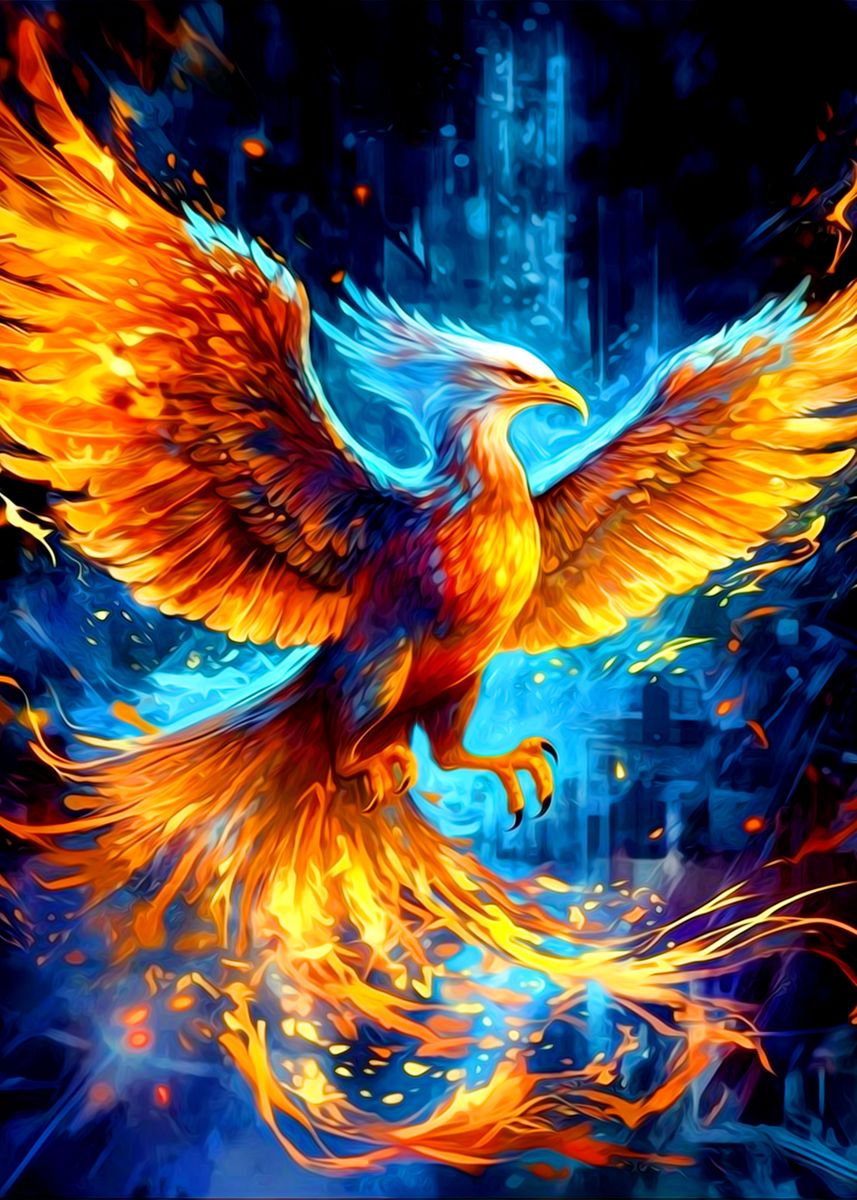 'Phoenix' Poster, picture, metal print, paint by Sunny Artist | Displate