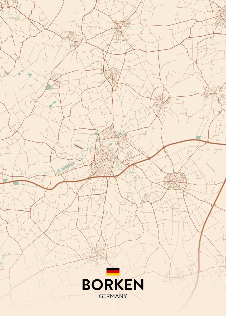 'Borken DE' Poster, picture, metal print, paint by IMR Designs | Displate