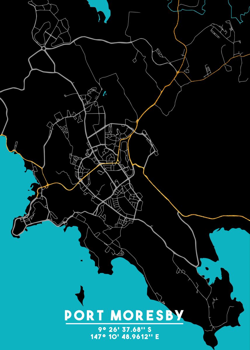 'Port Moresby ' Poster, picture, metal print, paint by Clayborne Frank ...