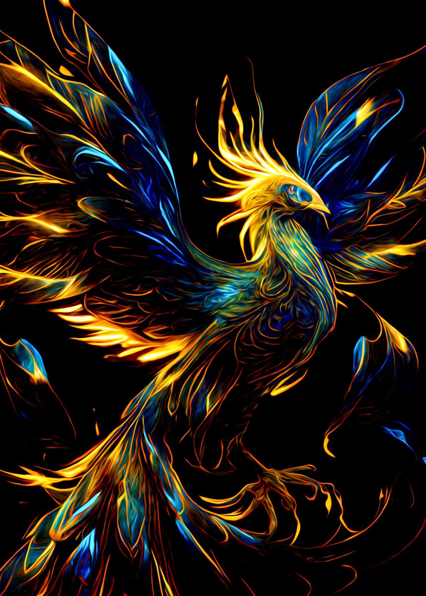 'Colorful Phoenix' Poster, picture, metal print, paint by Kante Dino ...