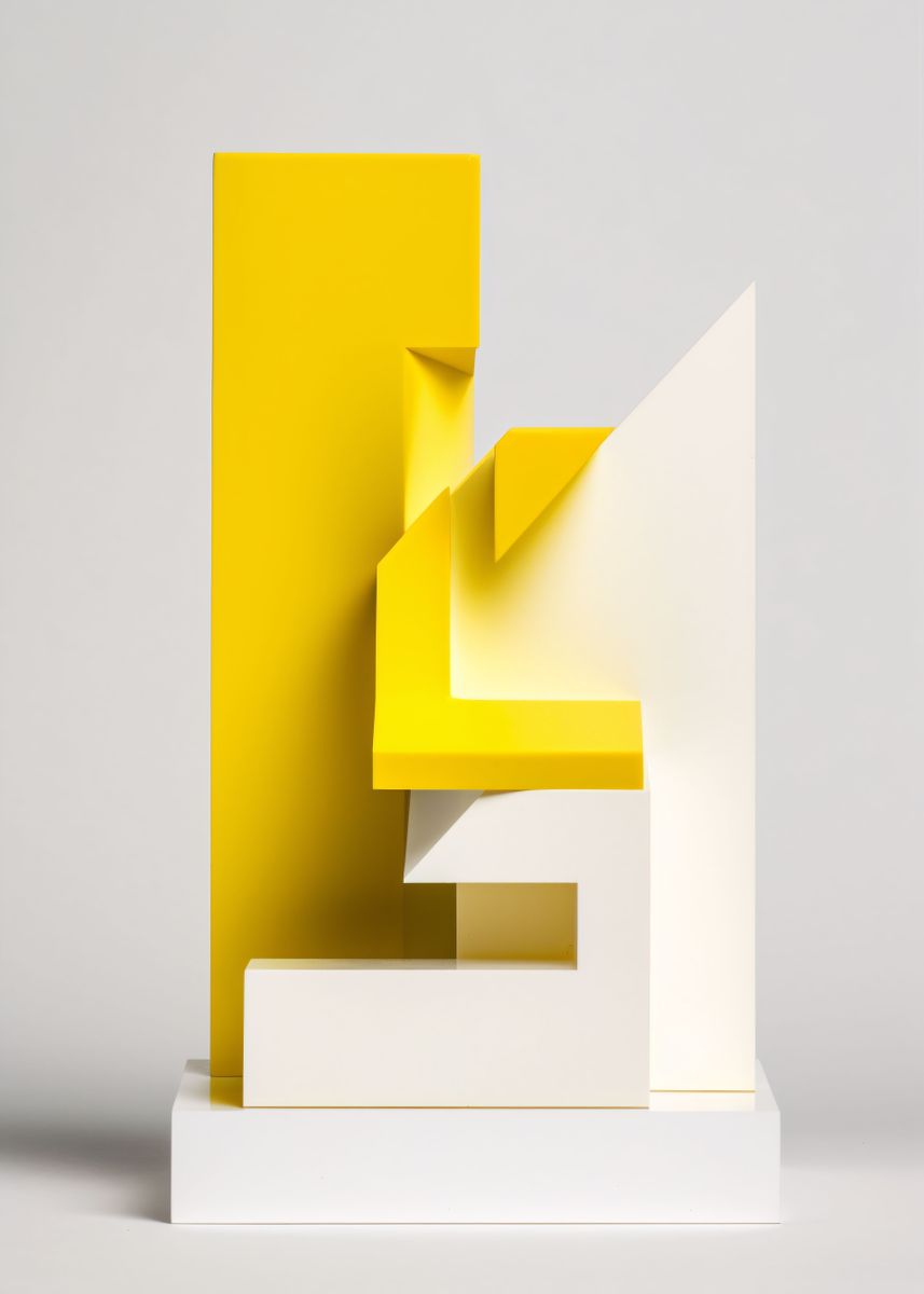'Yellow and white sculpture' Poster, picture, metal print, paint by ...