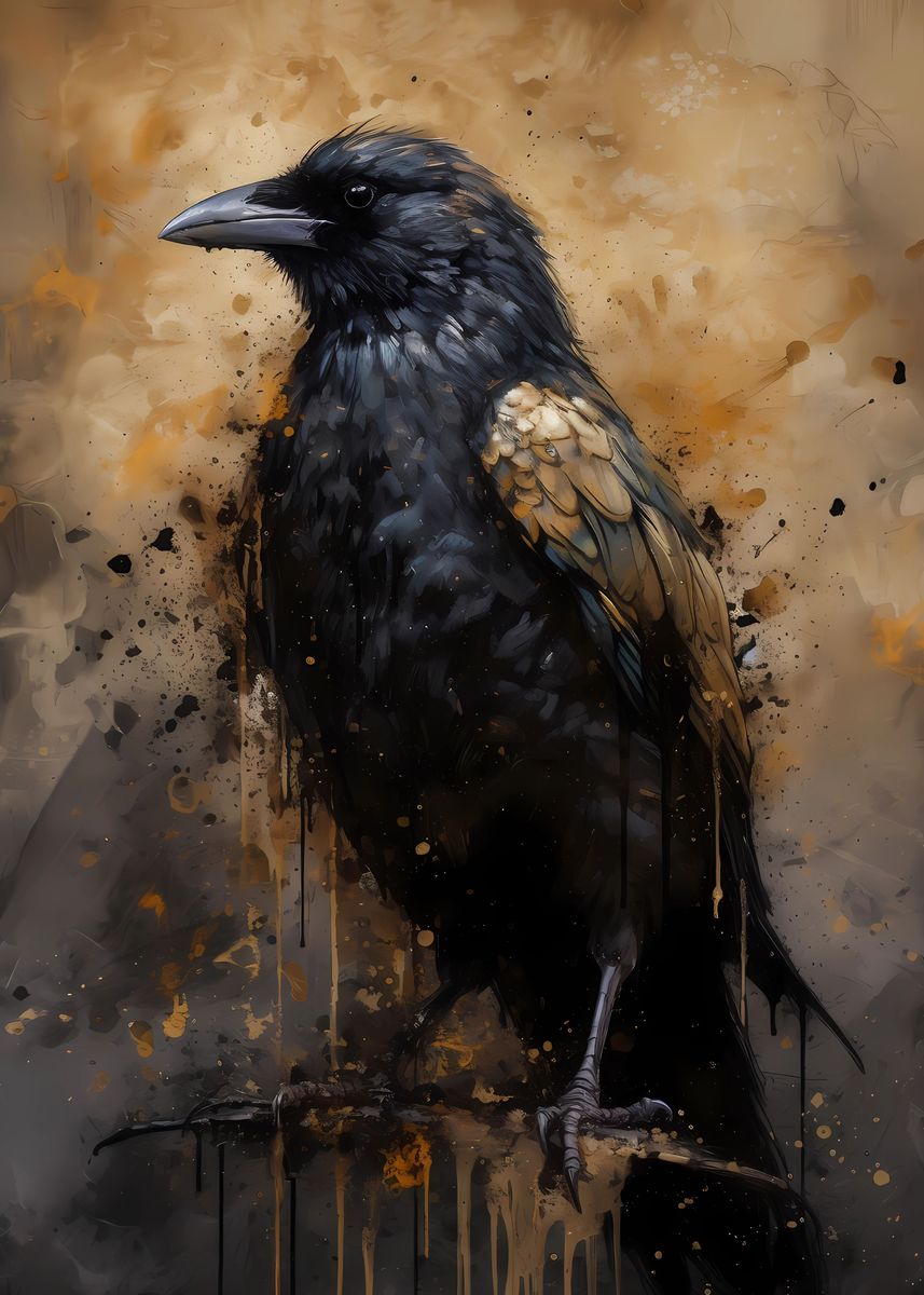 'Raven Imaginary creatures' Poster, picture, metal print, paint by ...
