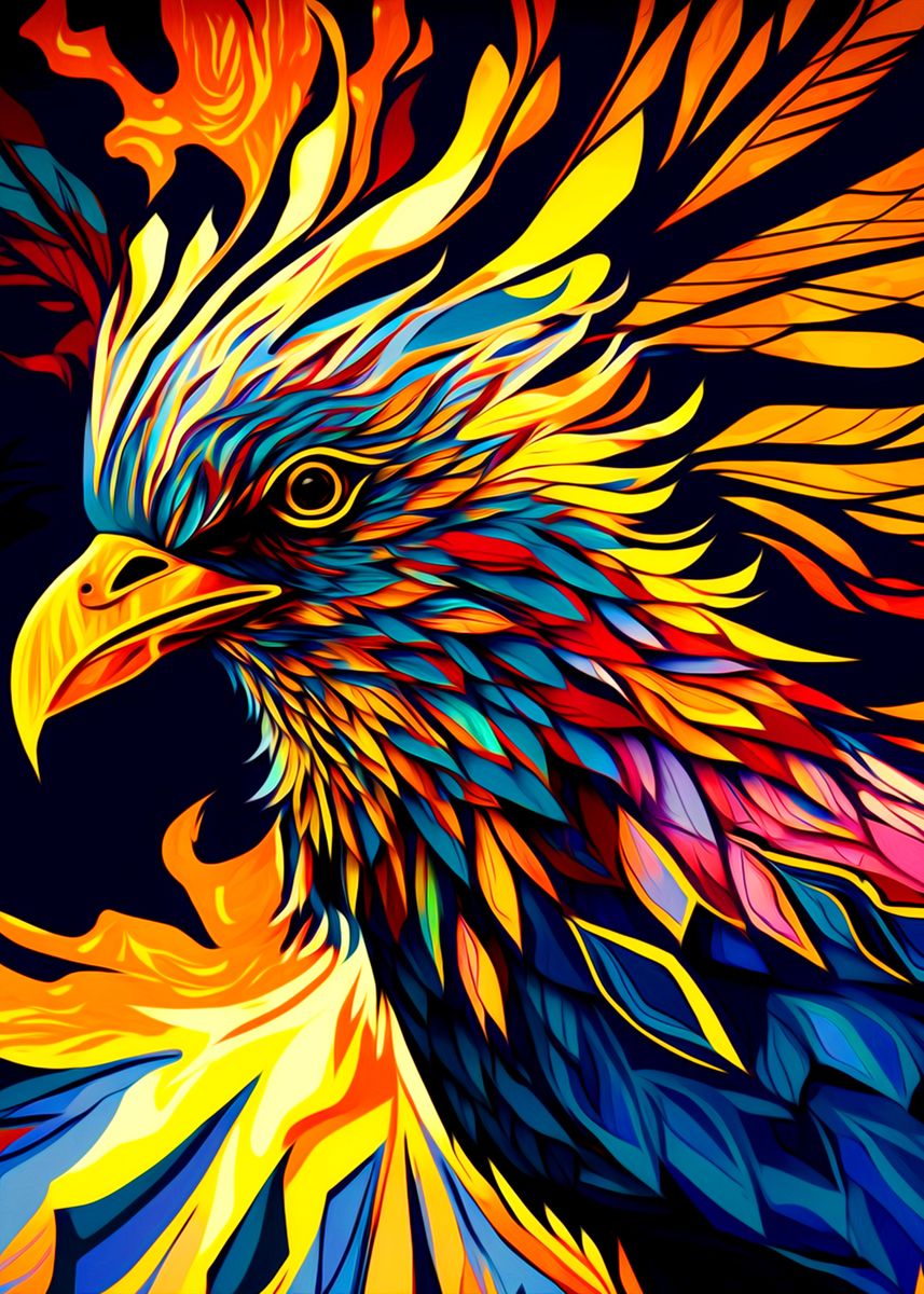 'Phoenix' Poster, picture, metal print, paint by Sunny Artist | Displate