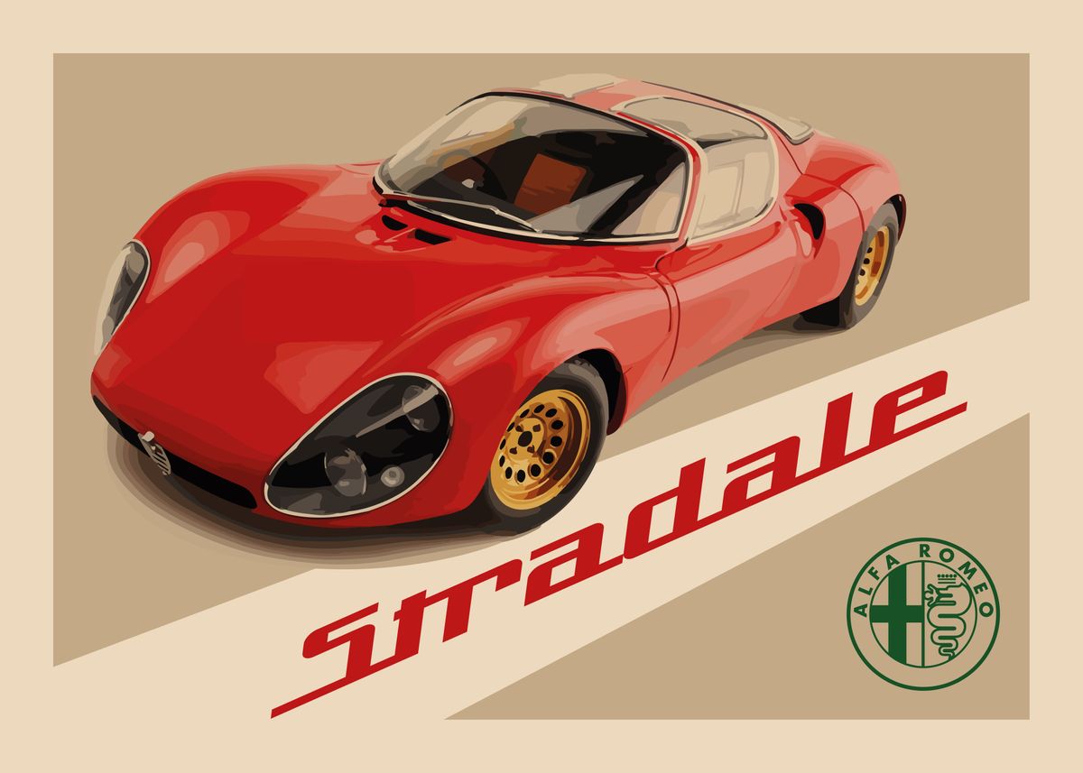 'Alfa Romeo 33 Stradale' Poster by dkDesign | Displate