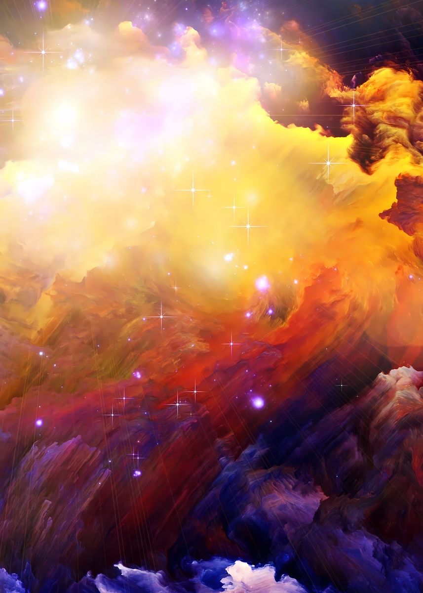 'Space Abstract Galaxy Art' Poster, picture, metal print, paint by ...