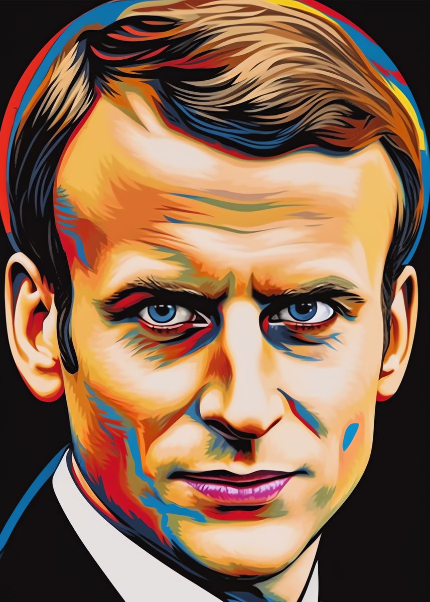 'Emmanuel Macron 03' Poster, picture, metal print, paint by Art Concept ...