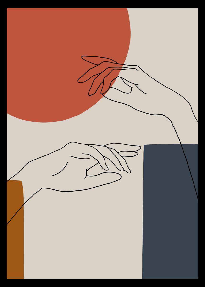 'Abstract Line Art' Poster, picture, metal print, paint by Nae | Displate