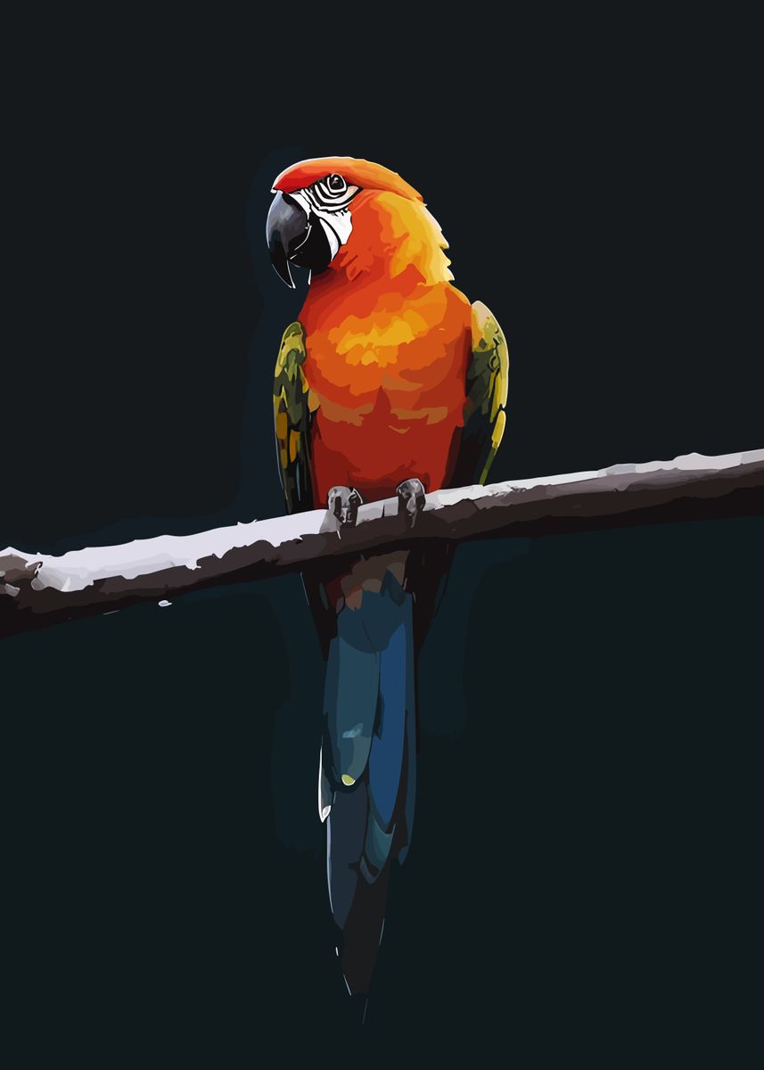 'Parrot Water Color' Poster, picture, metal print, paint by Wisnu ...