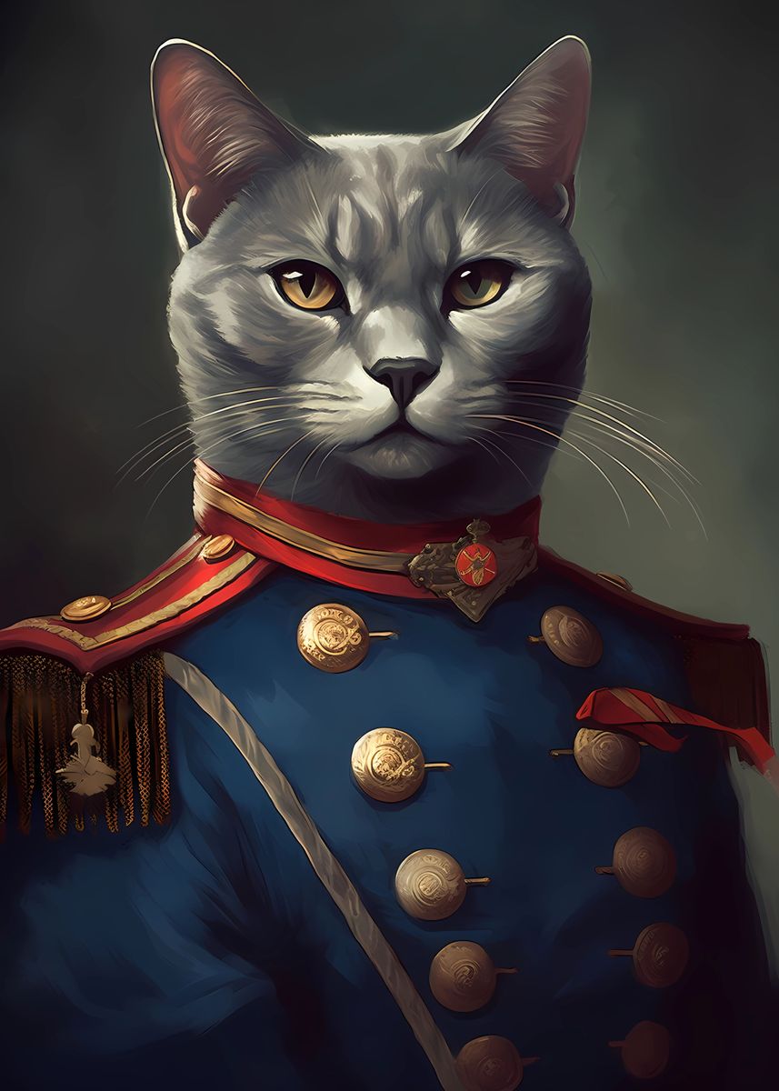 'Russian Blue Cat Magic' Poster, picture, metal print, paint by Kytzia ...