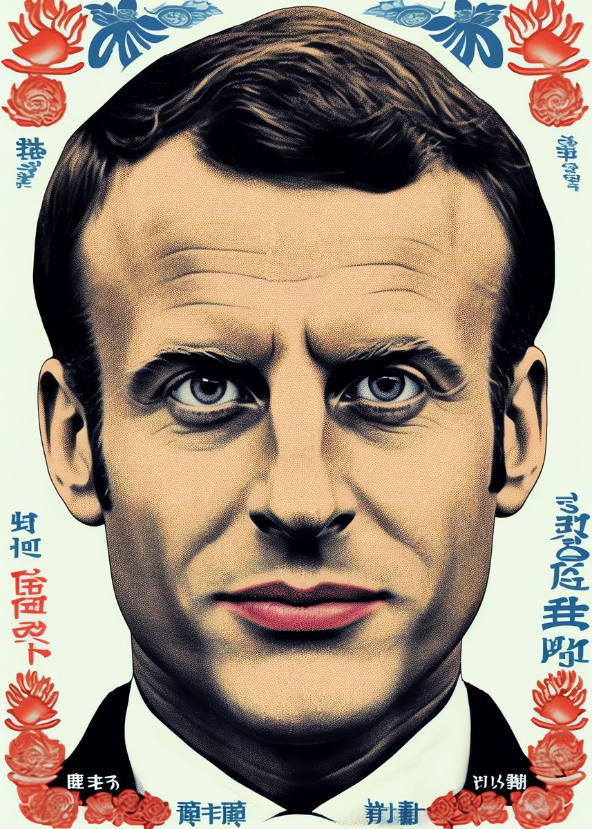 'Emmanuel Macron 01' Poster, picture, metal print, paint by Art Concept ...