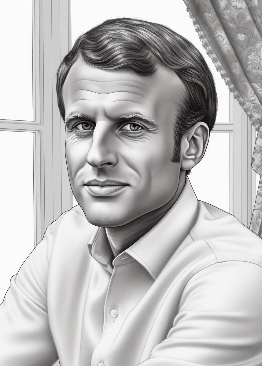 'Emmanuel Macron 10' Poster, picture, metal print, paint by Art Concept ...